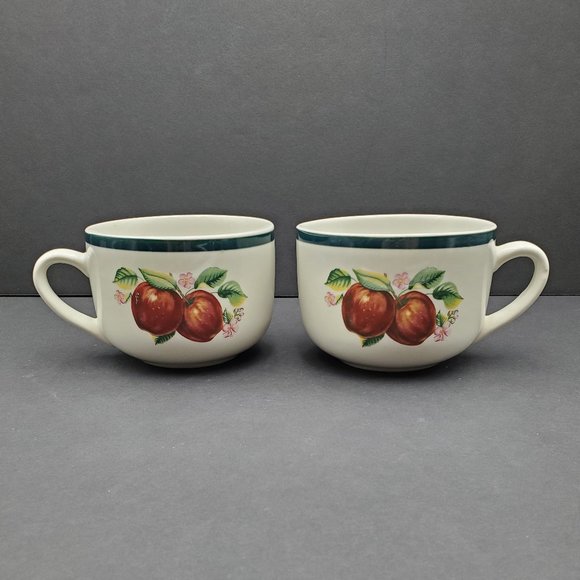 China Pearl | Dining | China Pearl Casuals Apple Oversized Soup Mugs ...